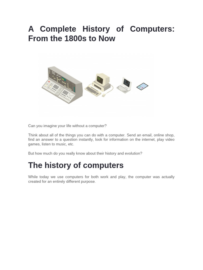 A Complete History of Computers | PDF | Apple Inc. | Computing