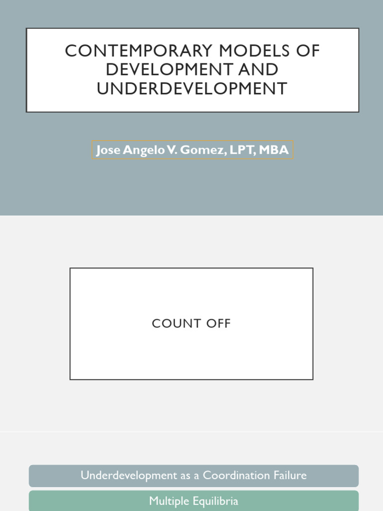 Contemporary Models of Development and Underdevelopment | PDF | General ...