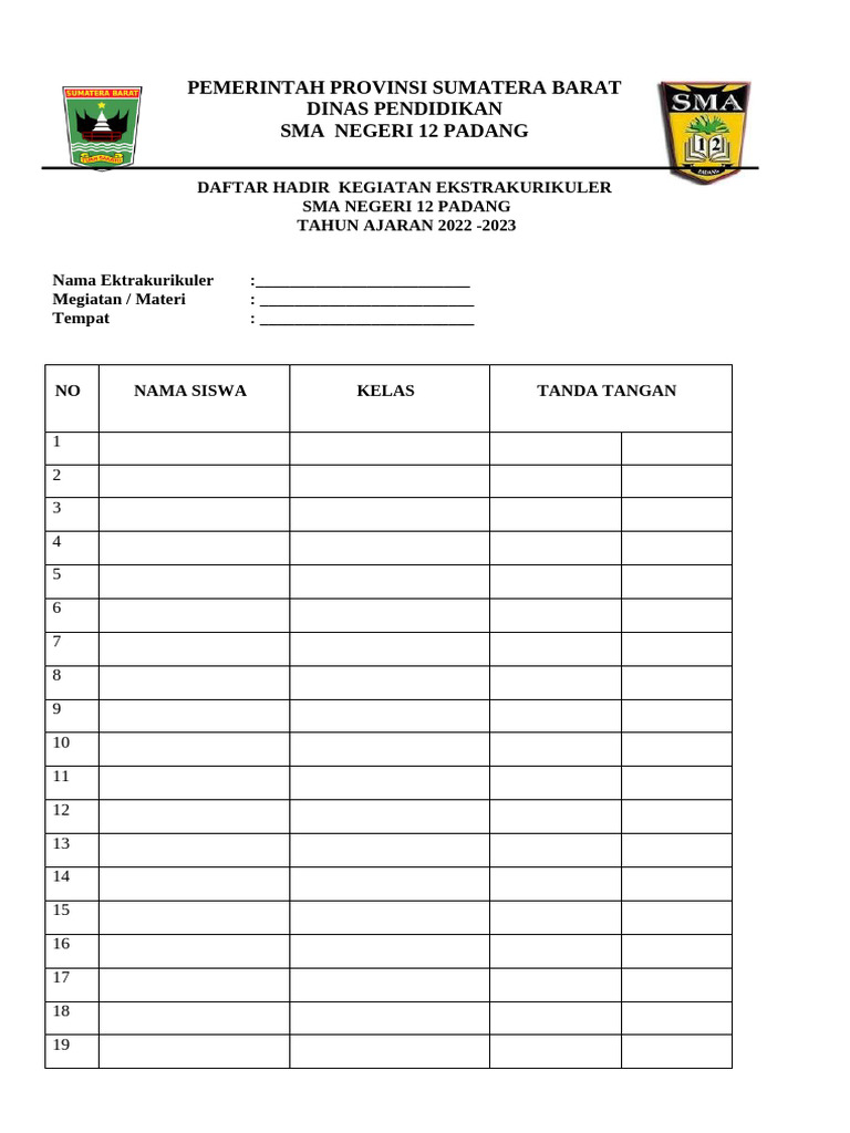Contoh Dokumen Eksul | PDF