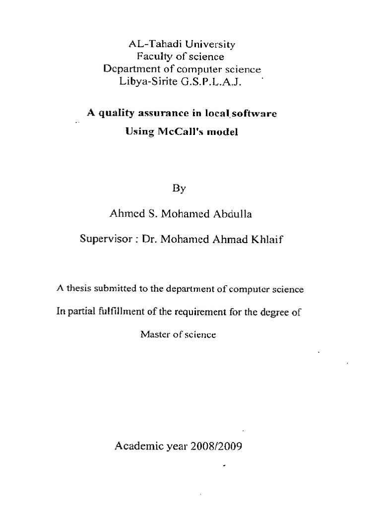 A quality assurance in local software Using McCall's Model | PDF A quality assurance in local software Using McCall's Model | PDF
