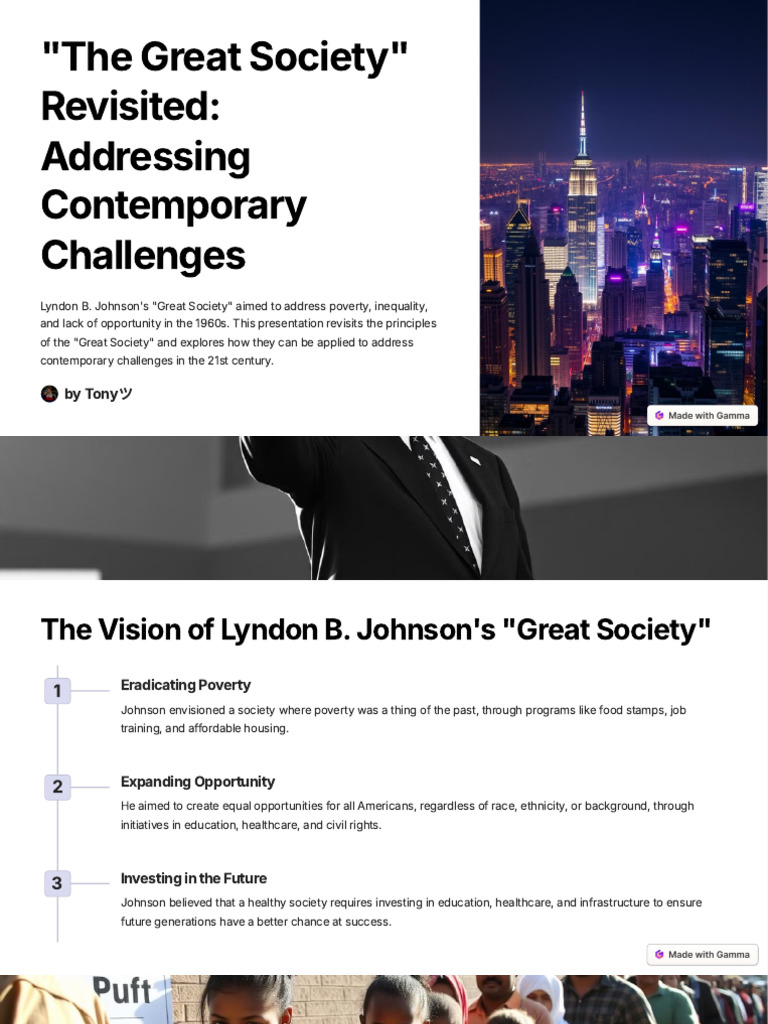 The Great Society Revisited Addressing Contemporary Challenges | PDF ...