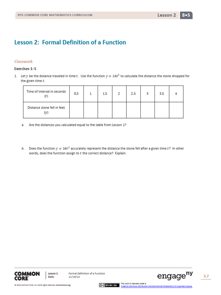 Math g8 m5 Topic a Lesson 2 Student | PDF | Function (Mathematics ...