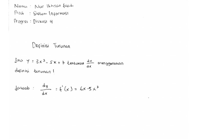 Diskusi 4 (Definisi Turunan) | PDF
