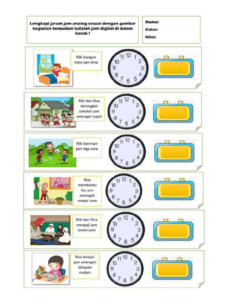 LKPD Kelas 3 Waktu | PDF