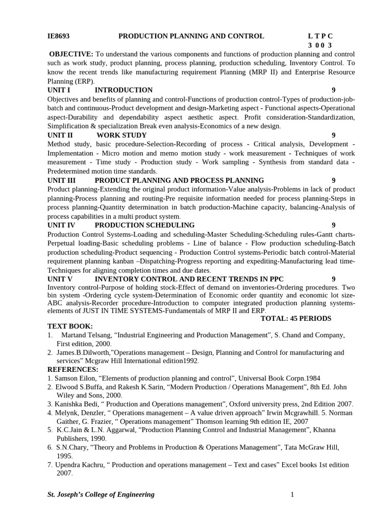 PPCE 4 | PDF | Scheduling (Production Processes) | Production And Manufacturing