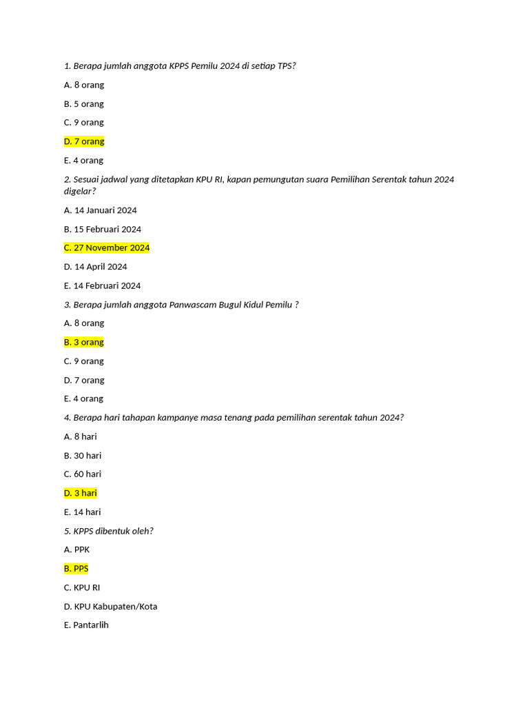 Soal Post Test Dan Pre Test | PDF
