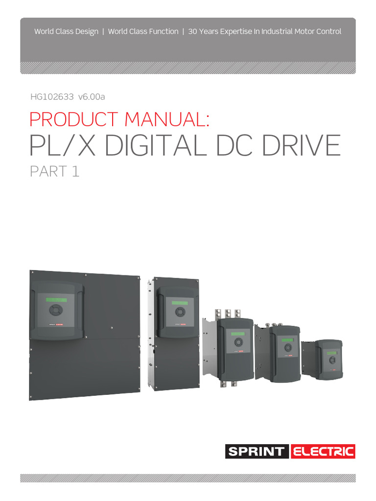 Sprint Electric Manual PL X Digital DC Drive Pt1 HG102633 | PDF ...