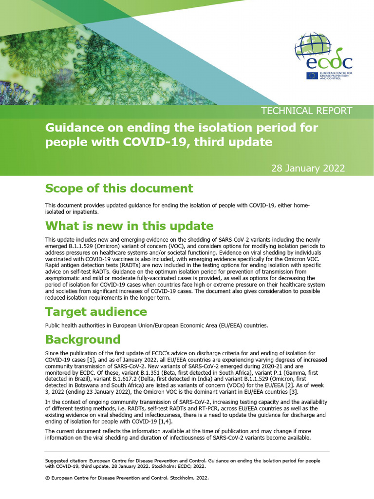 COVID-19 Isolation Period Guidance Update | PDF | Infection | Virus