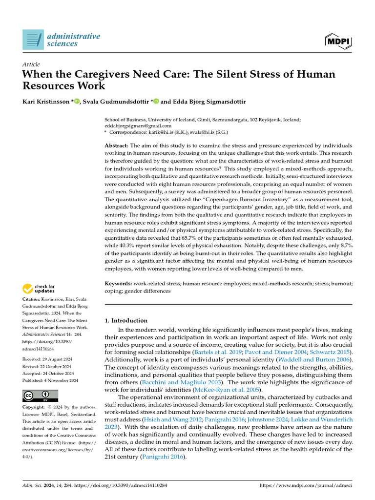 When The Caregivers Need Care The Silent Stress of | PDF | Occupational ...