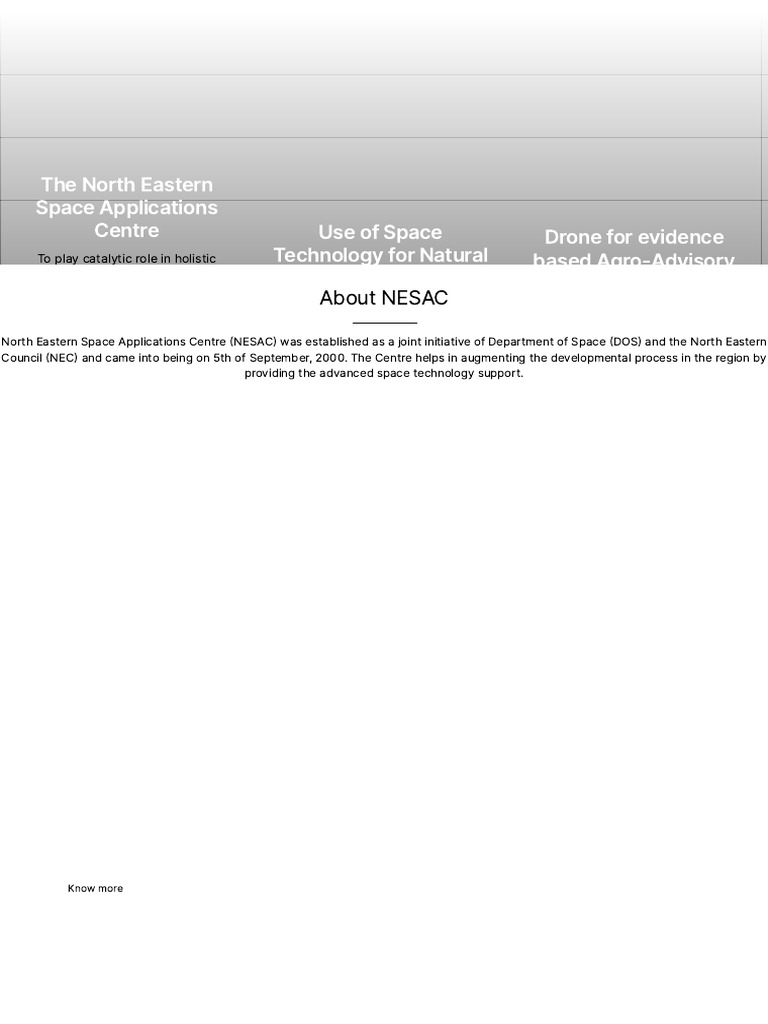 North Eastern Space Applications Centre | PDF | Outer Space | Space Programs