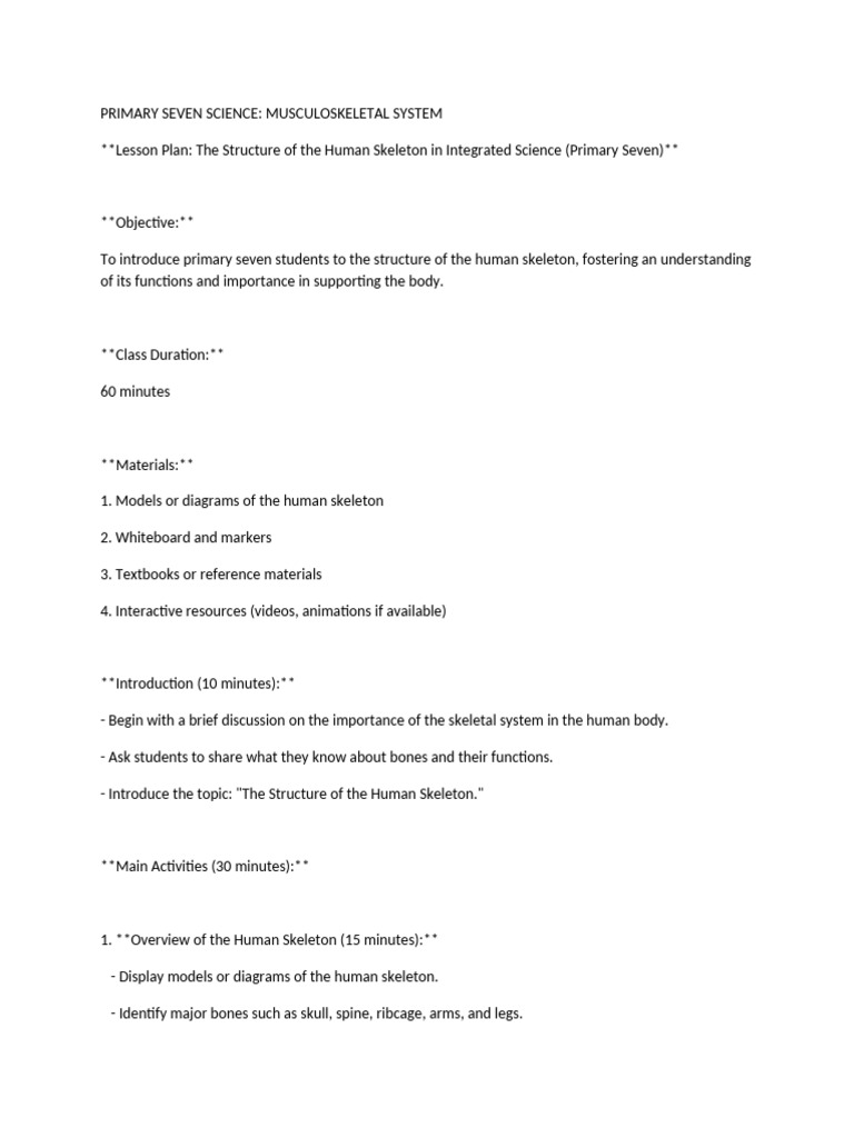 P 7 Skeletal System Pdf Human Musculoskeletal System Skeletal Muscle