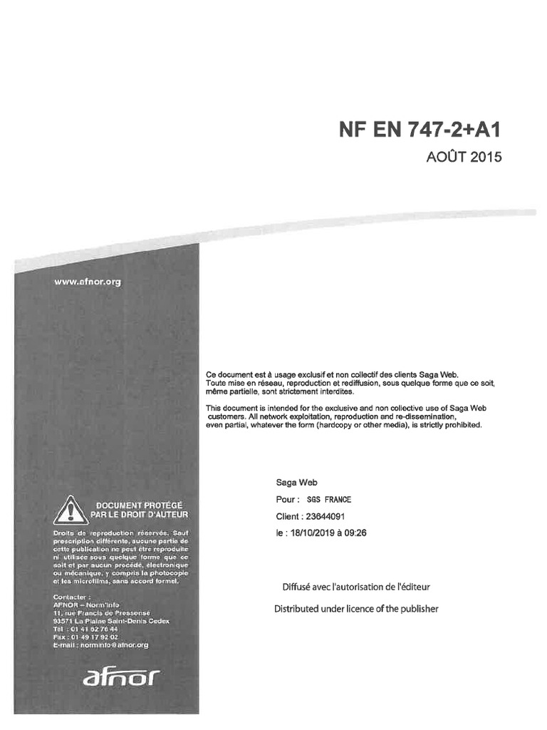 NF EN 747-2 2015 | PDF