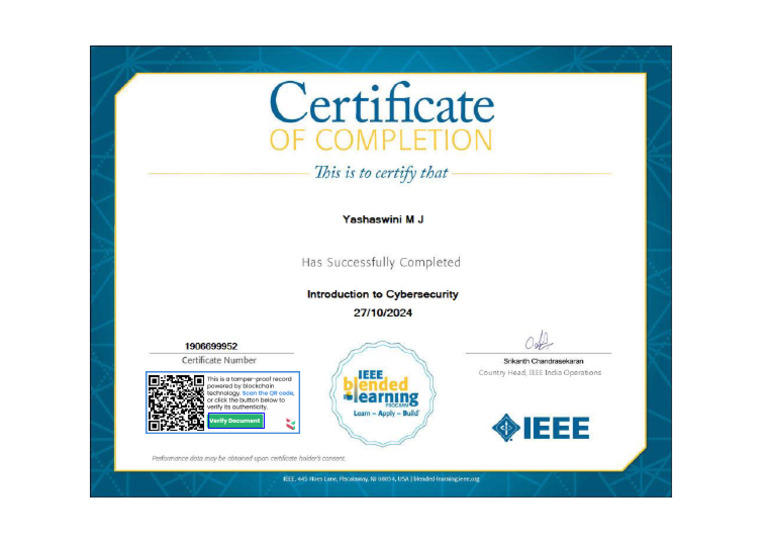 Certificate of IEEE | PDF