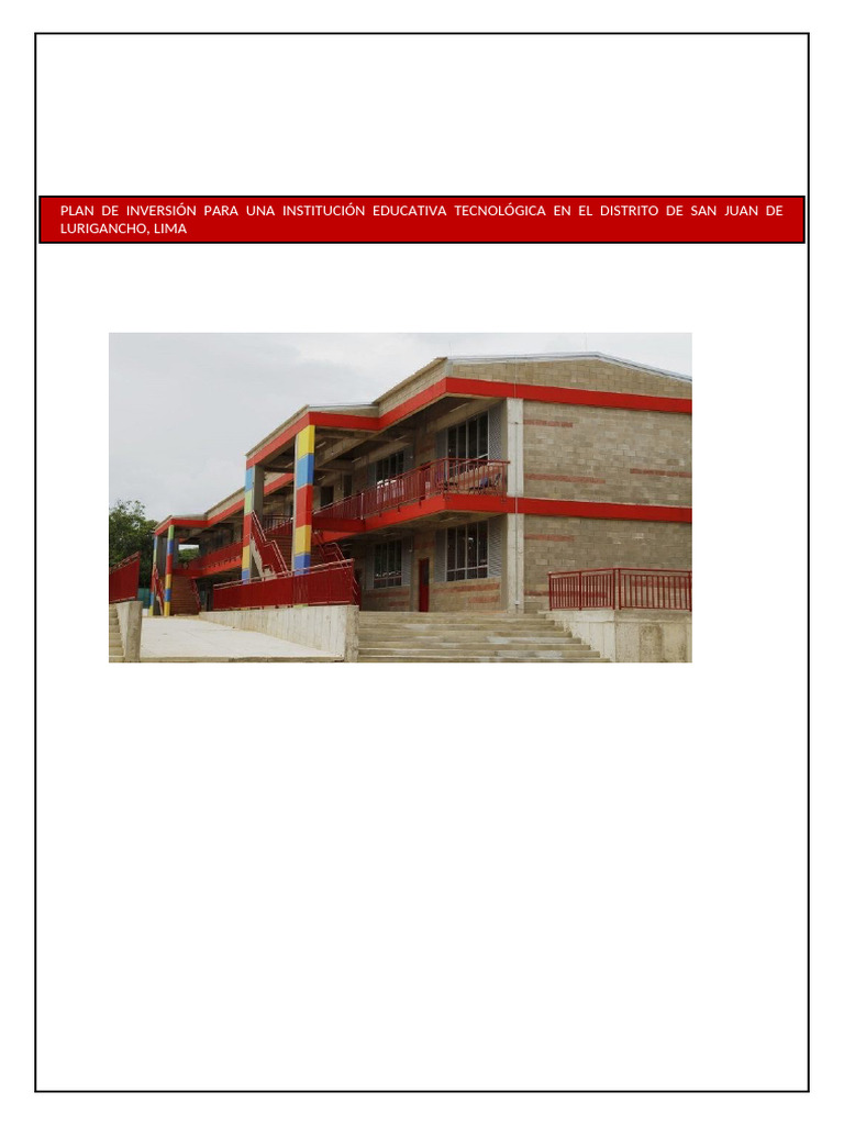 PROYECTO 1 Plan - Inversion INSTITUCION EDUCATIVA | PDF | Business ...