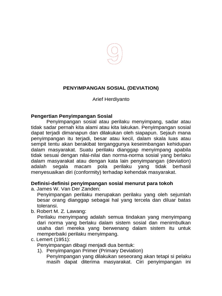 Modul Penyimpangan Sosial | PDF