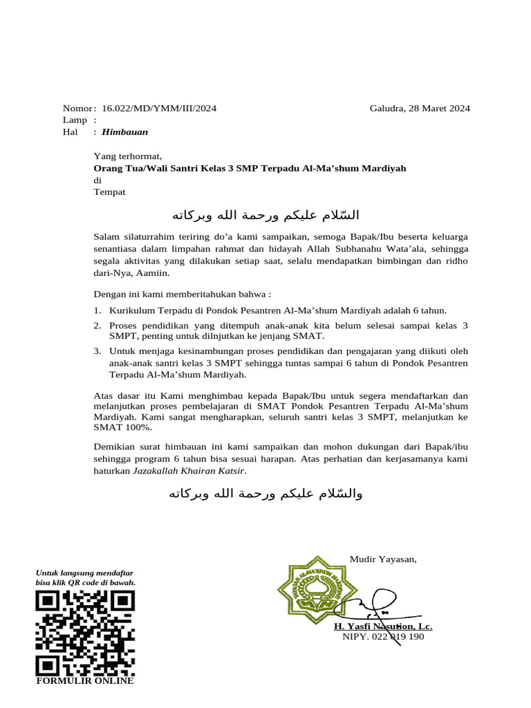 Surat Himbauan | PDF