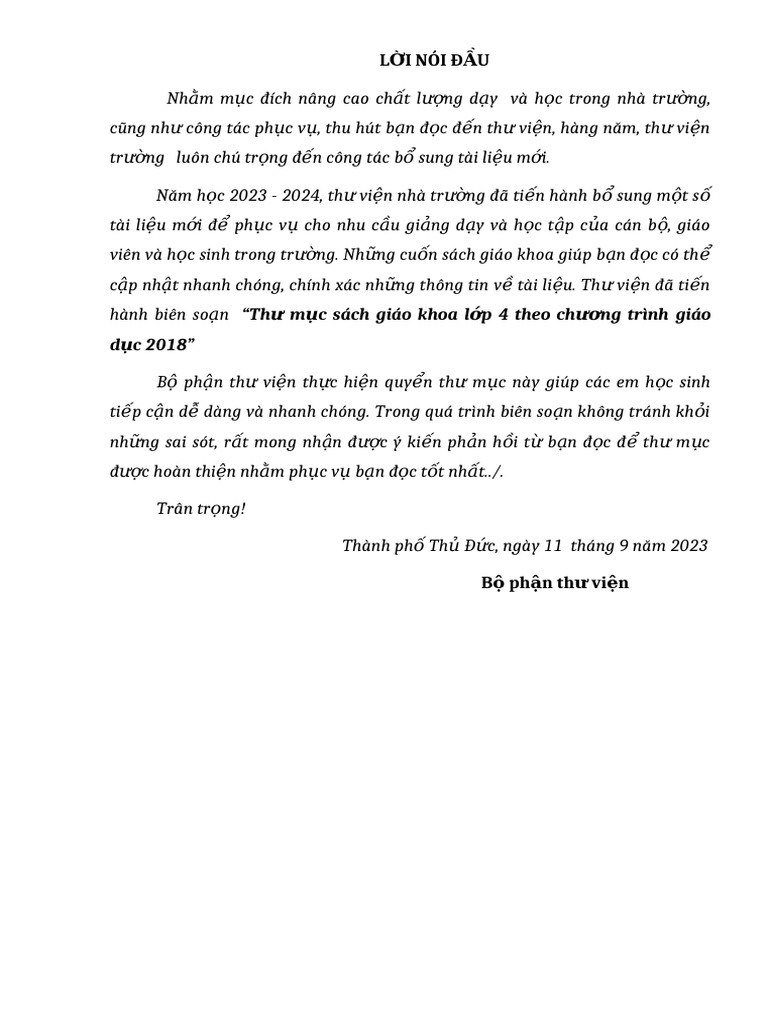 TH M C Sách Giáo Khoa L P 4 Theo CH NG Trình Giáo D C 2018 | PDF