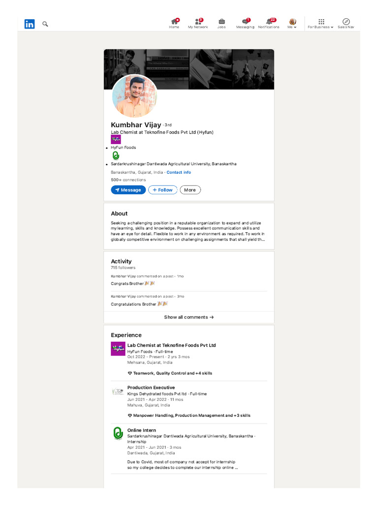 (26) Kumbhar Vijay _ LinkedIn | PDF | Business