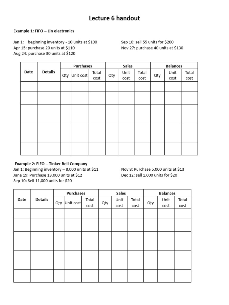 Lecture 6 handout (1) | PDF | Inventory | Logistics