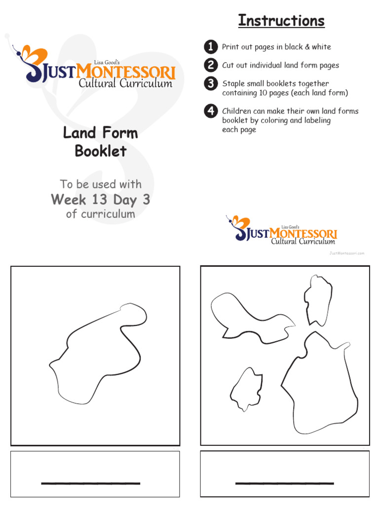 Montessori Land Form Booklet Guide | PDF