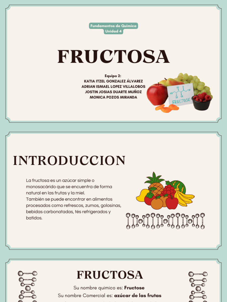 Fructosa - Equipo 2 - 20241125 - 140750 - 0000 | PDF | Fructosa | Alimentos