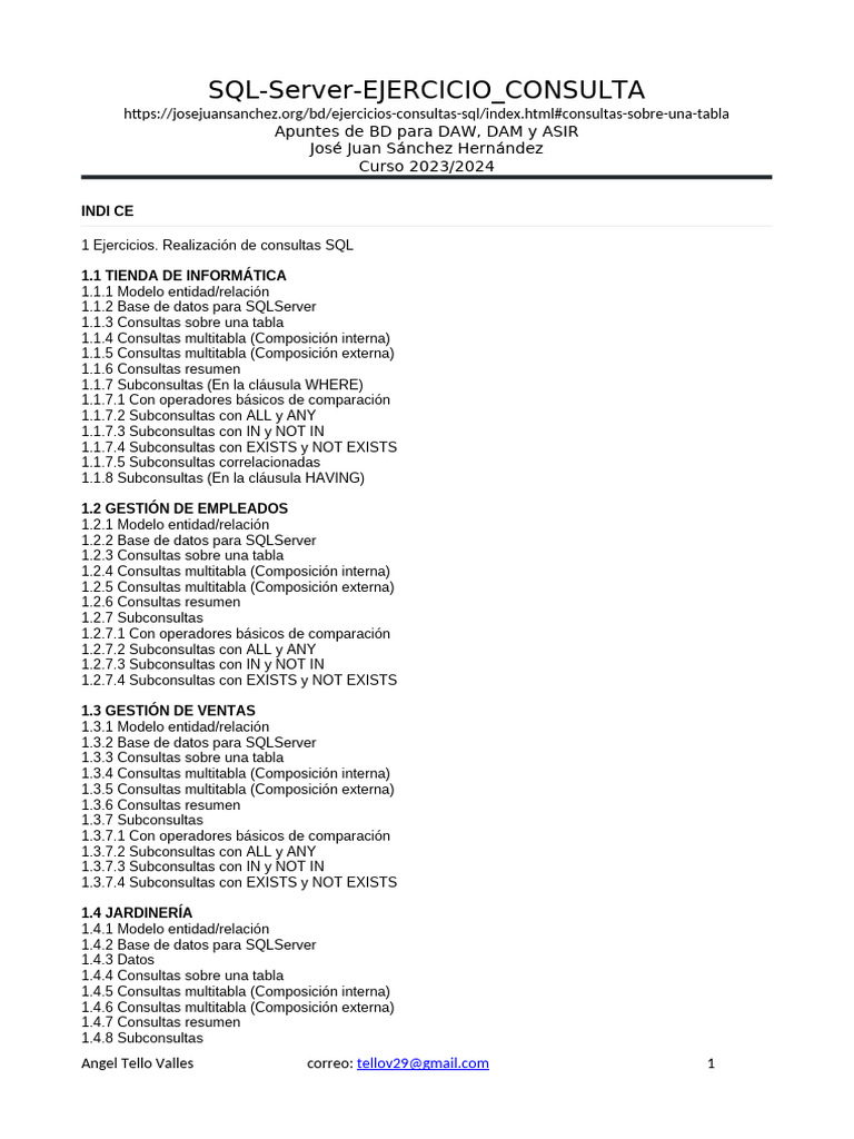 11 SQL Server-EJER_DML_DDL_PROPUESTOS | PDF | Modelo de datos | Recuperación de información
