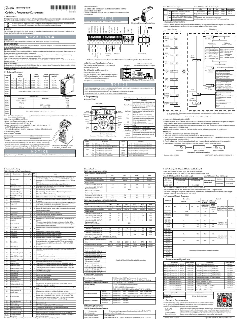 IC2 Micro Frequency Coverter Operating Guide | PDF | Mains Electricity | Alternating Current