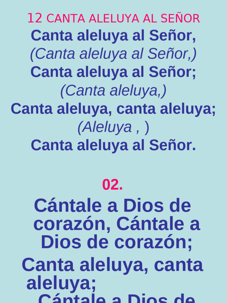 12 Canta Aleluya Al Señor | PDF