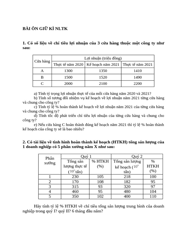 Bài Ôn Giữ Kì NLTK | PDF