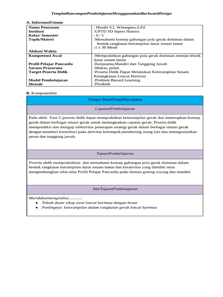Modul-Ajar-Backward-Design | PDF