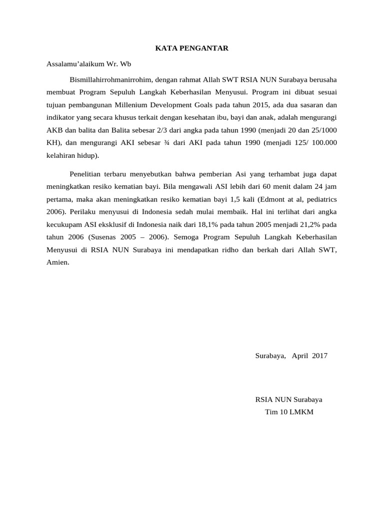 KATA PENGANTAR kerangka acuan tor asi | PDF