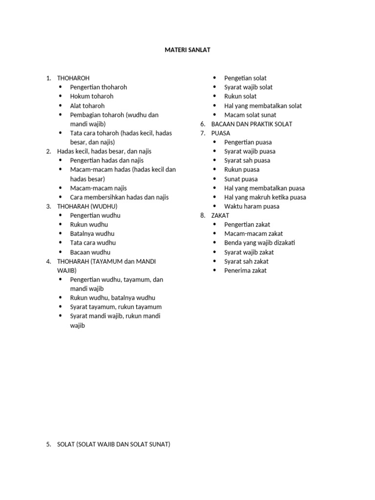 GAMBARAN MATERI SANLAT | PDF