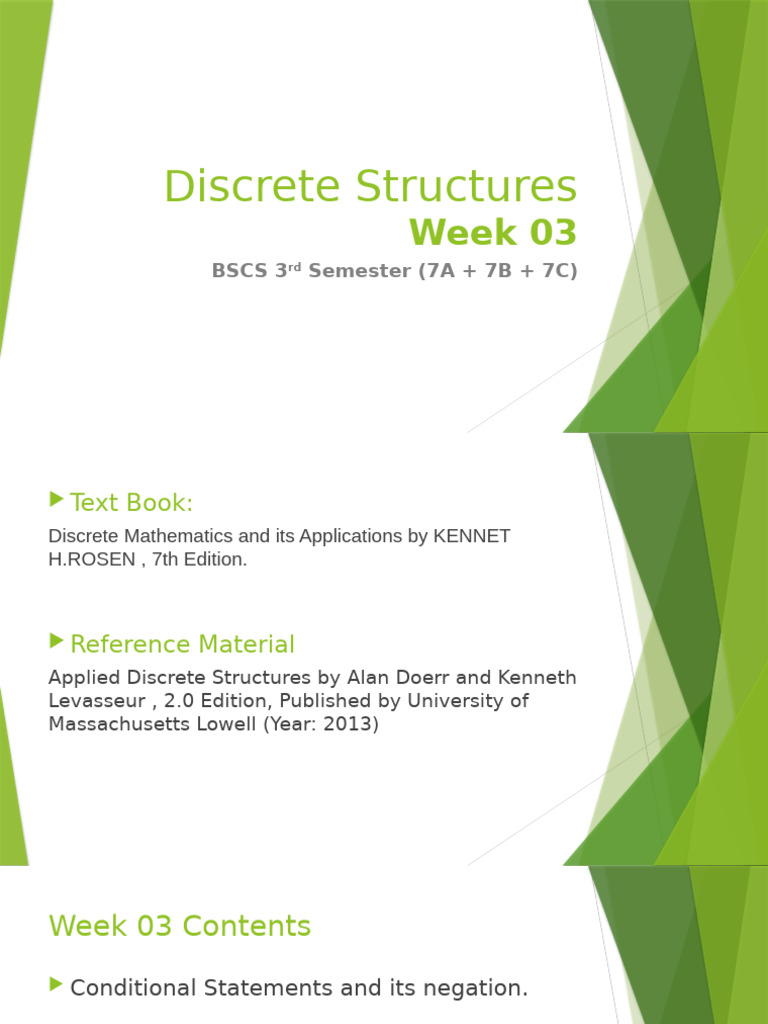 Discrete Structures W3 Pdf If And Only If Logic