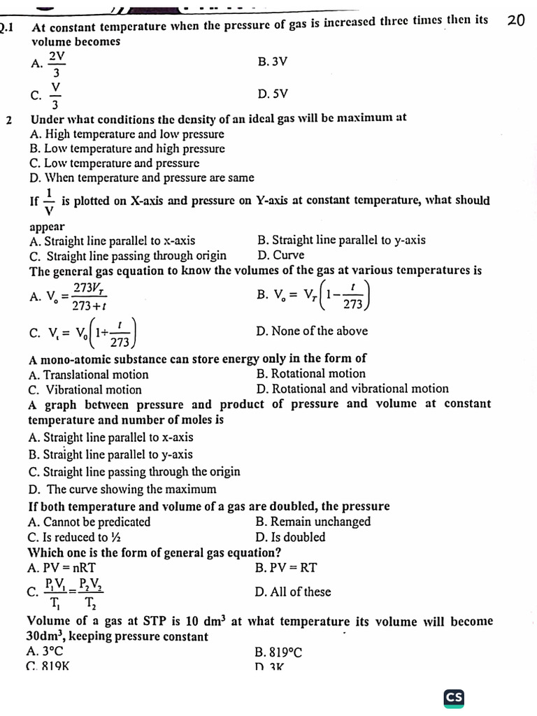 ETP Unit 3 Gases | PDF