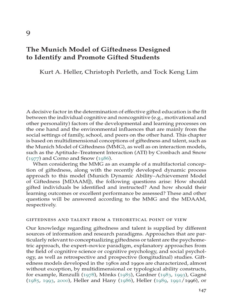 Munich Model of Giftedness Explained | PDF | Intellectual Giftedness ...