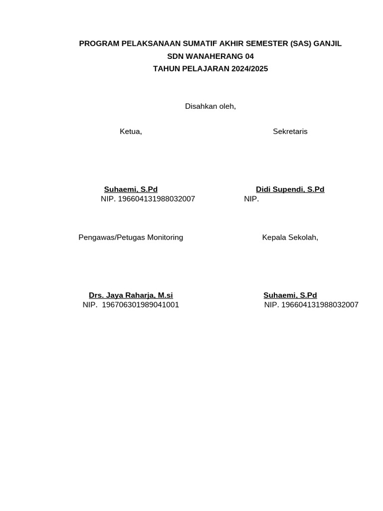 Program Kerja Pas | PDF