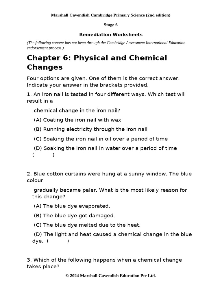 MCE Cambridge Primary Science 2E Stage6 RM C06 | PDF