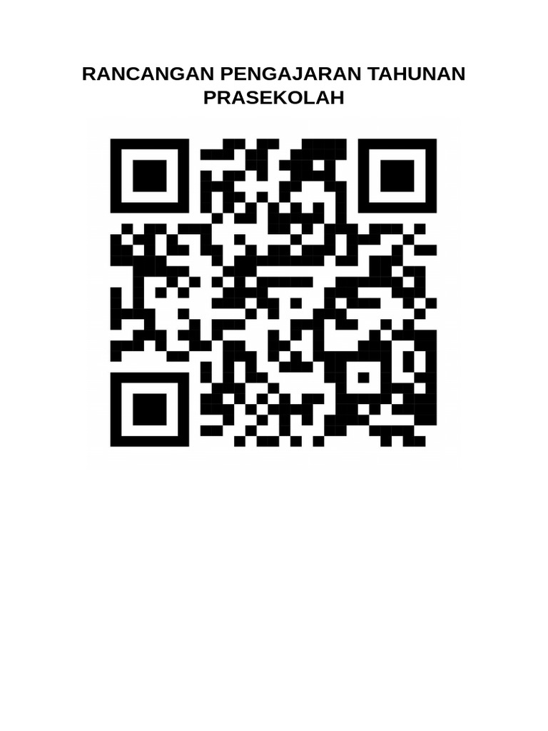 QR Rancangan Pengajaran Tahunan Prasekolah | PDF