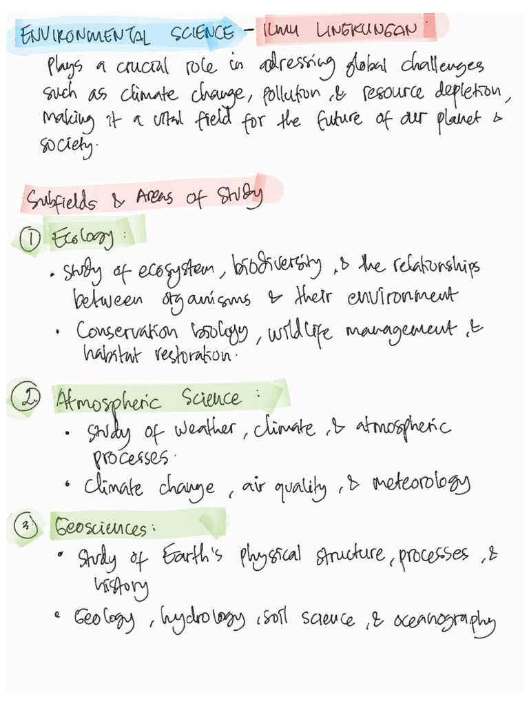 Environmental Science Scope 1 | PDF
