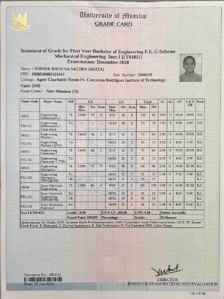Degree Marksheet-Compressed - Compressed | PDF | Applied And Interdisciplinary Physics ...