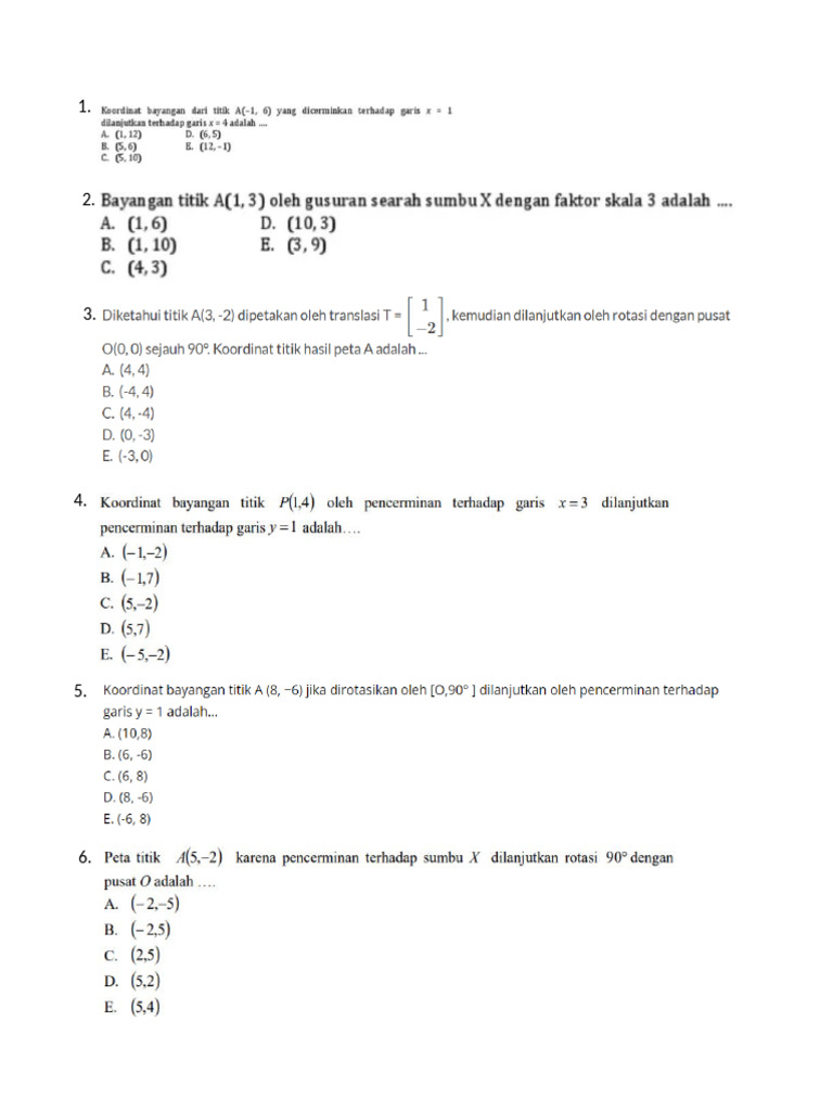 soal transformasi | PDF