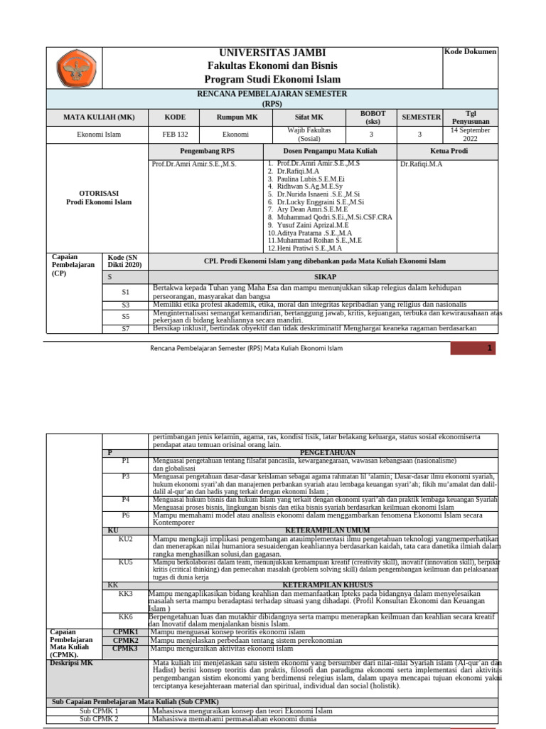 Rps Ekonomi Islam Obe | PDF