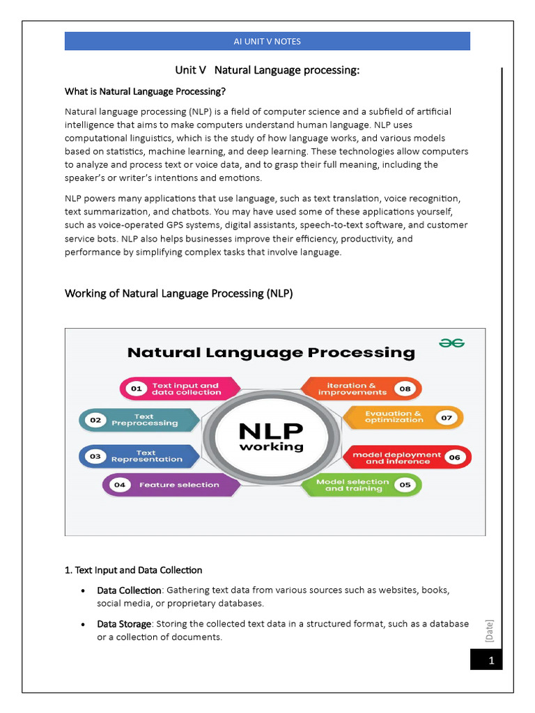 Unit V Natural Language Processing | PDF | Artificial Neural Network | Machine Learning