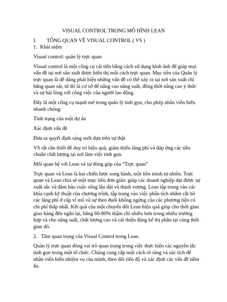 Visual Control Trong Mô Hình Lean | PDF