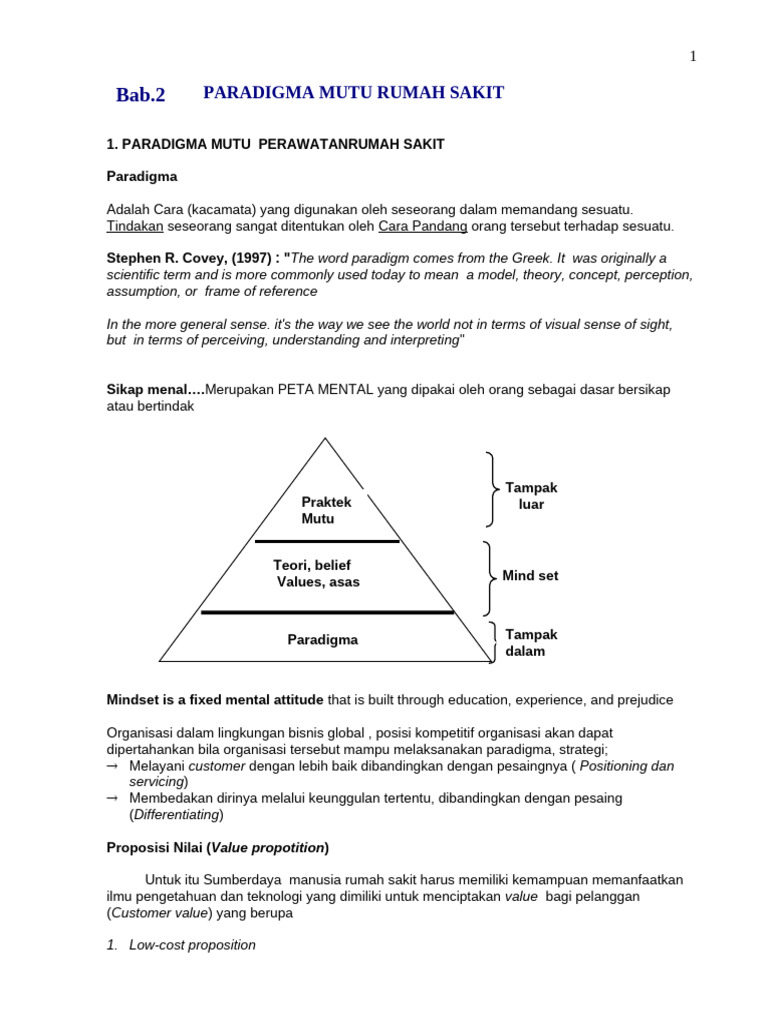 Paradigma Mutu Perawatan Rumah Sakit | PDF