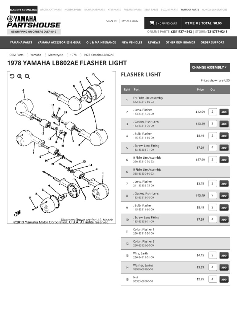1978 Yamaha LB802AE Flasher Light | PDF