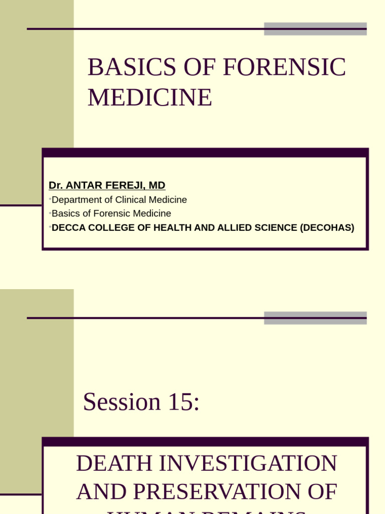 Session 12. Death Investigation and Preservation of Human Remains | PDF ...