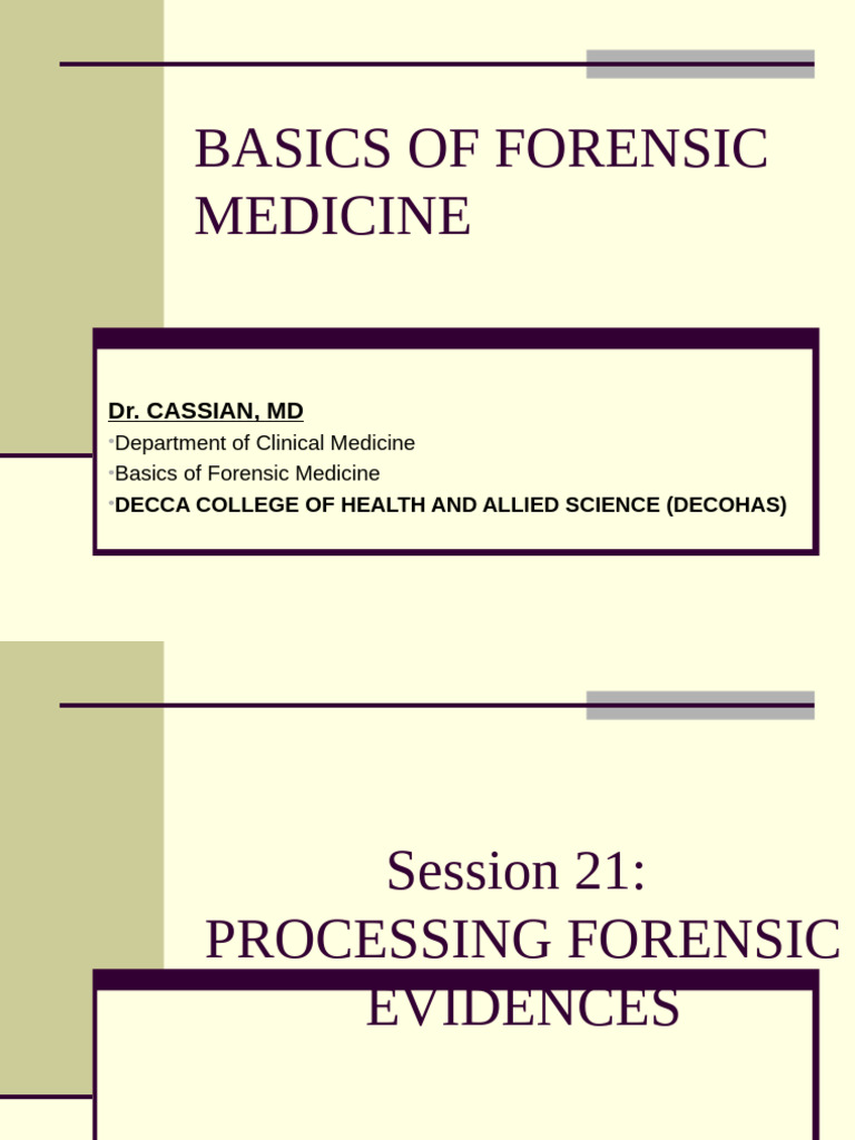 Session 9. Processing Forensic Evidences | PDF | Crime Scene | Forensic ...
