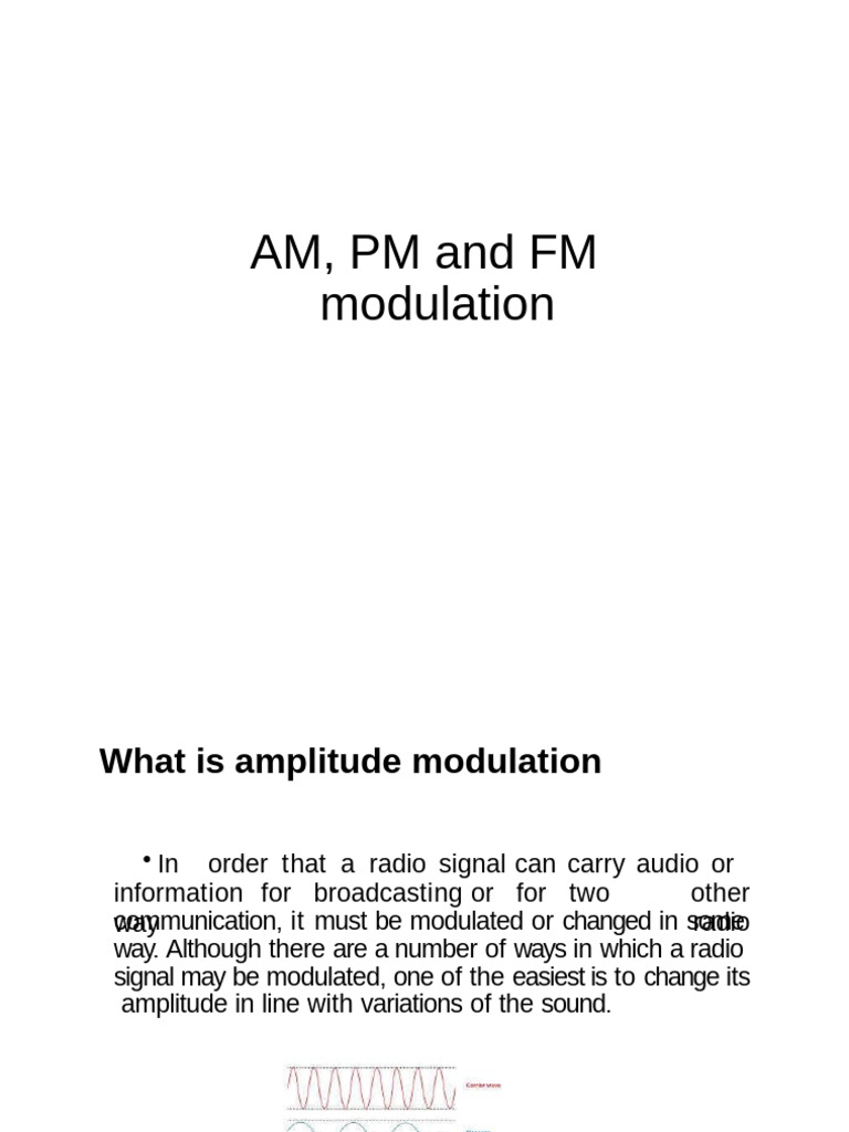 AM, PM and FM Modulation | PDF | Modulation | Frequency Modulation