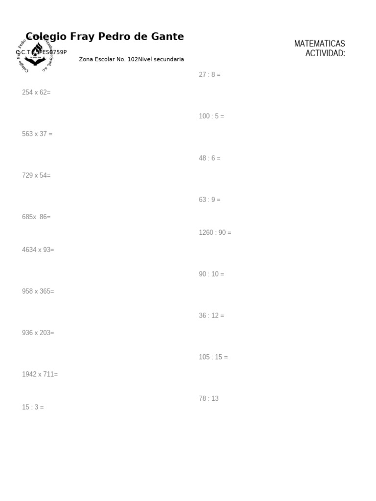 Actividad Matematicas | PDF